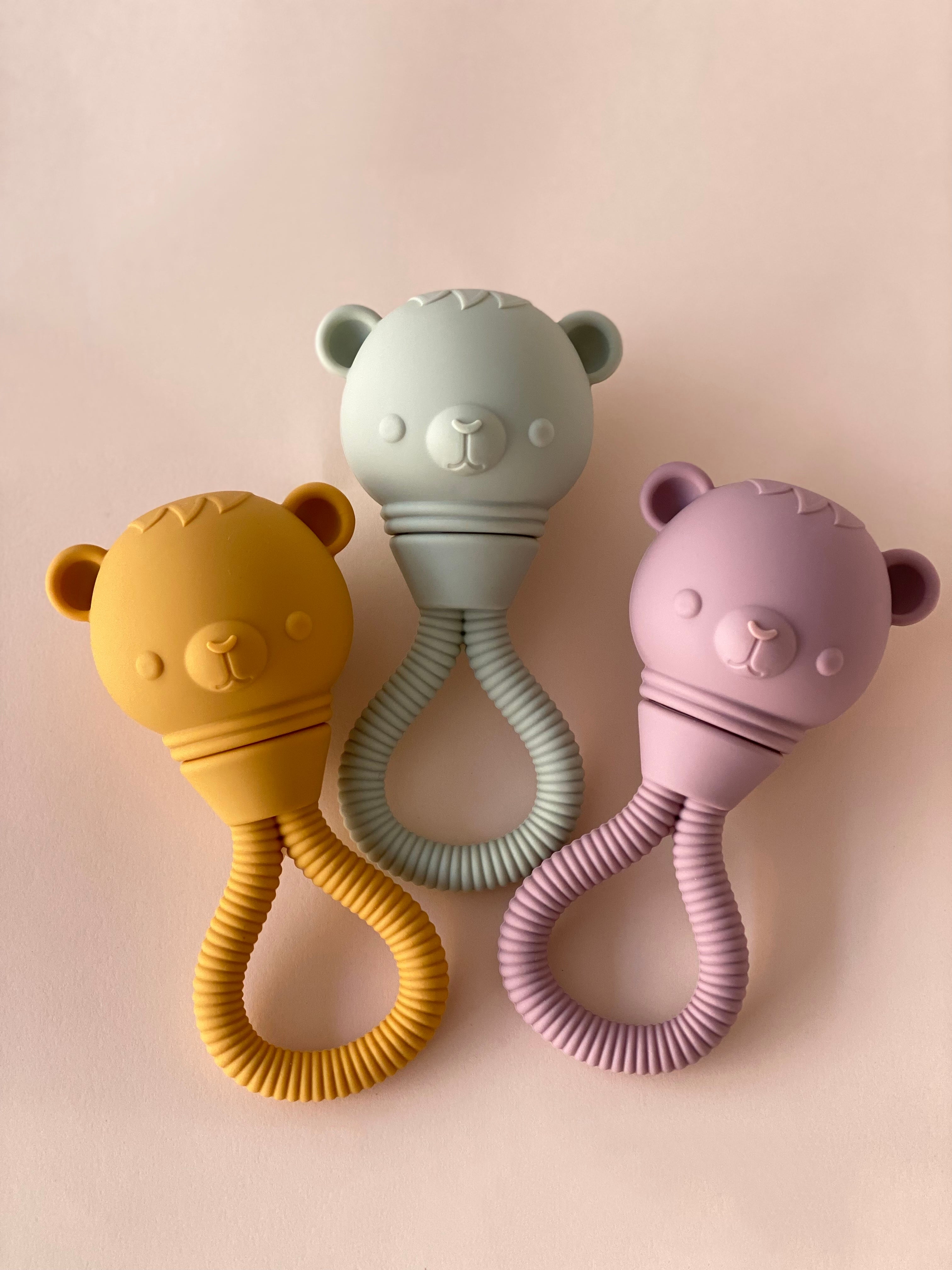 Silicone Teddy Rattle | Baby Sensory Toy – Hugsy Kid’s Store
